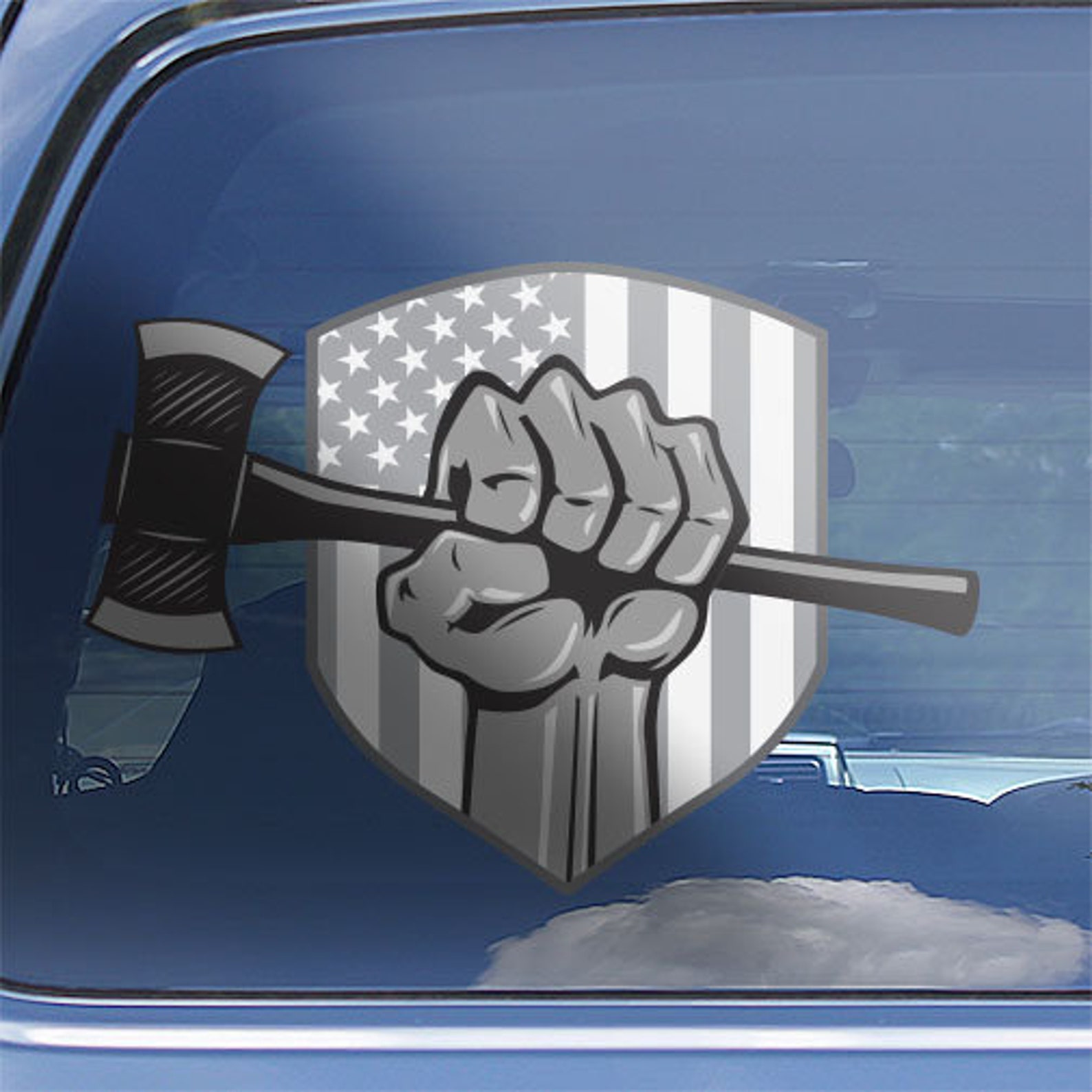 Logger Superhero Decal American Flag Logging Decal USA Flag Lumberjack ...