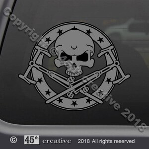 Cycling Skull Crossbones Decal Sticker, Bicycling Window Decal Sticker ...