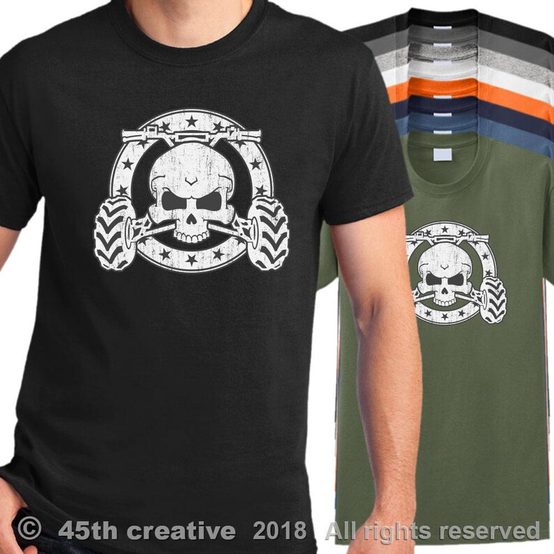 ATV T Shirt Atv off Road Shirt Atv Mudding Skull Shirt Quad | Etsy