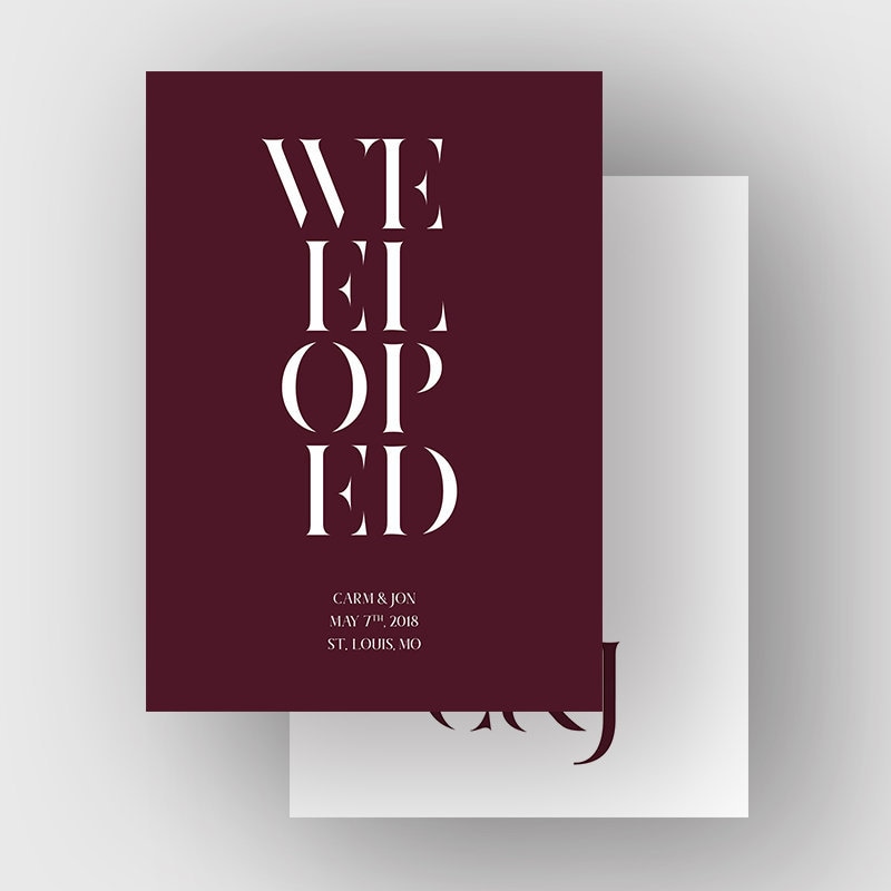 WE ELOPED CARD elopement announcement we got married | Etsy