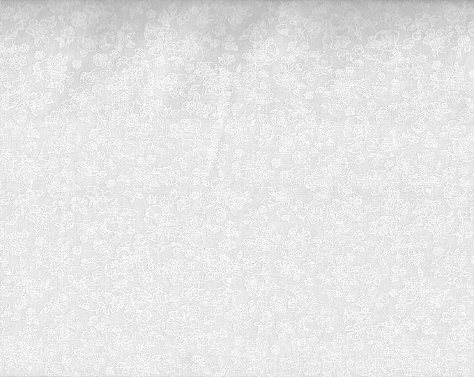 Outline White Flower Fabric - Etsy