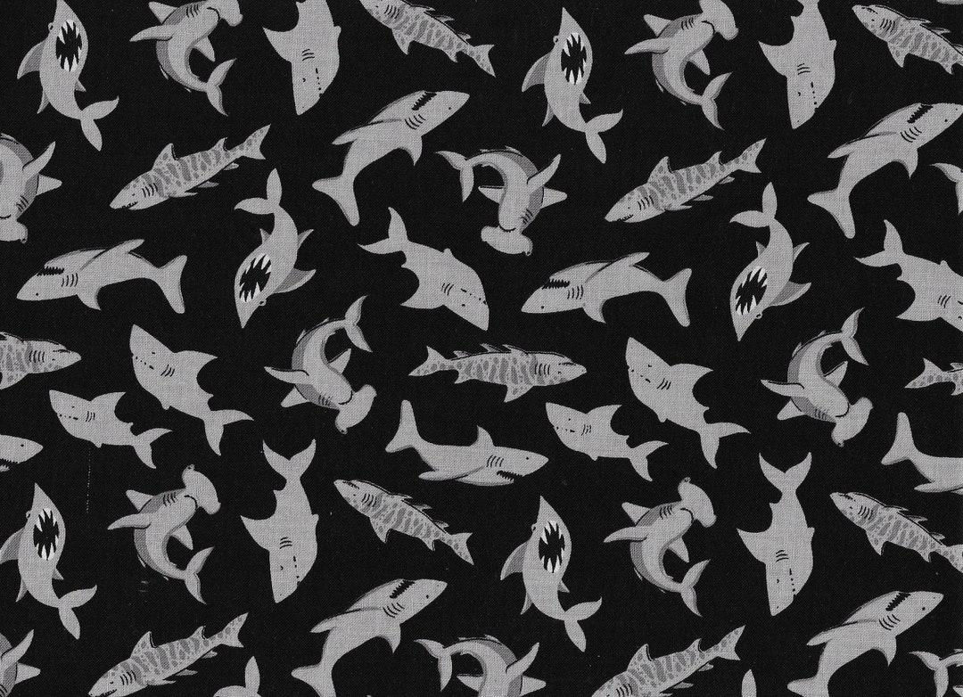 Tela de Algodón Tiburón Negro Pirate Tales C9684 - Etsy España