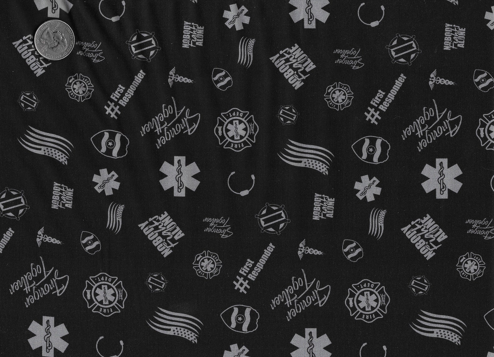 First Responder Fabric Nobody Fights Alone | Etsy