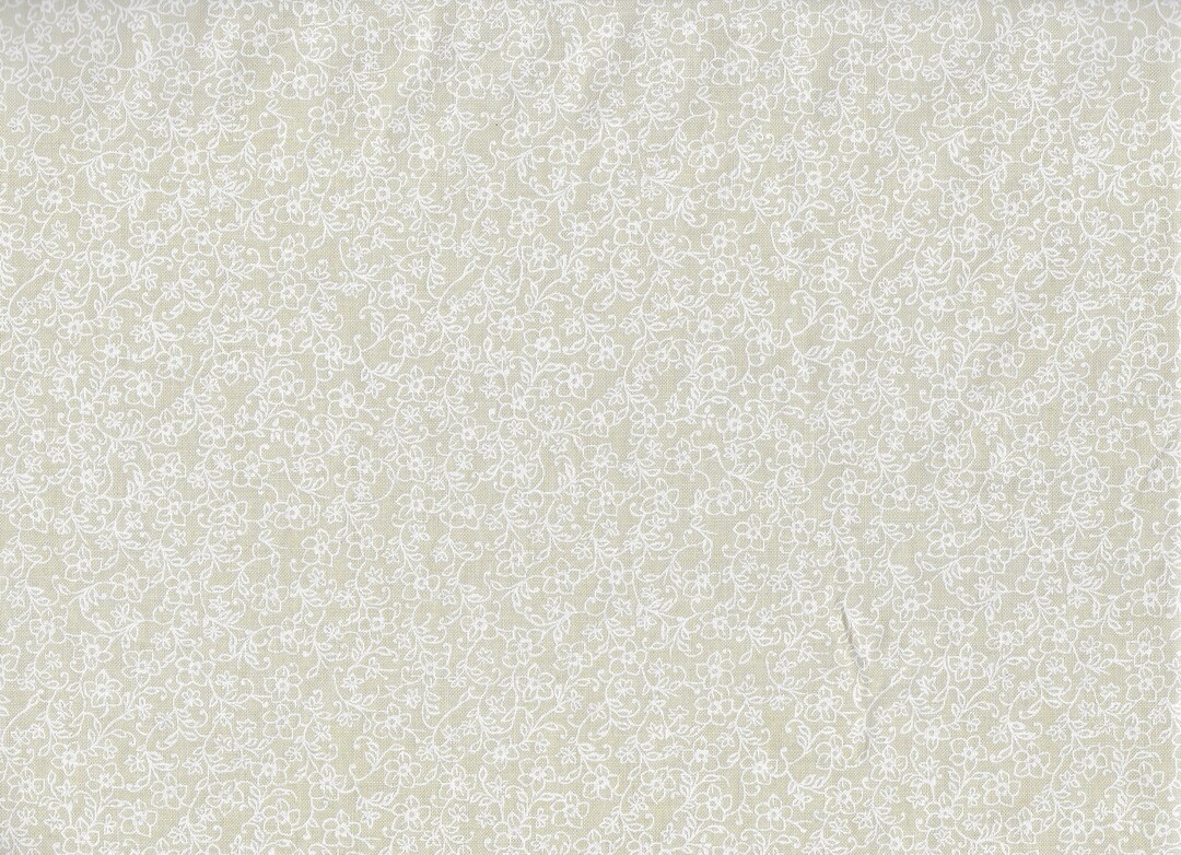 Cream Floral Monotone Fabric - Etsy