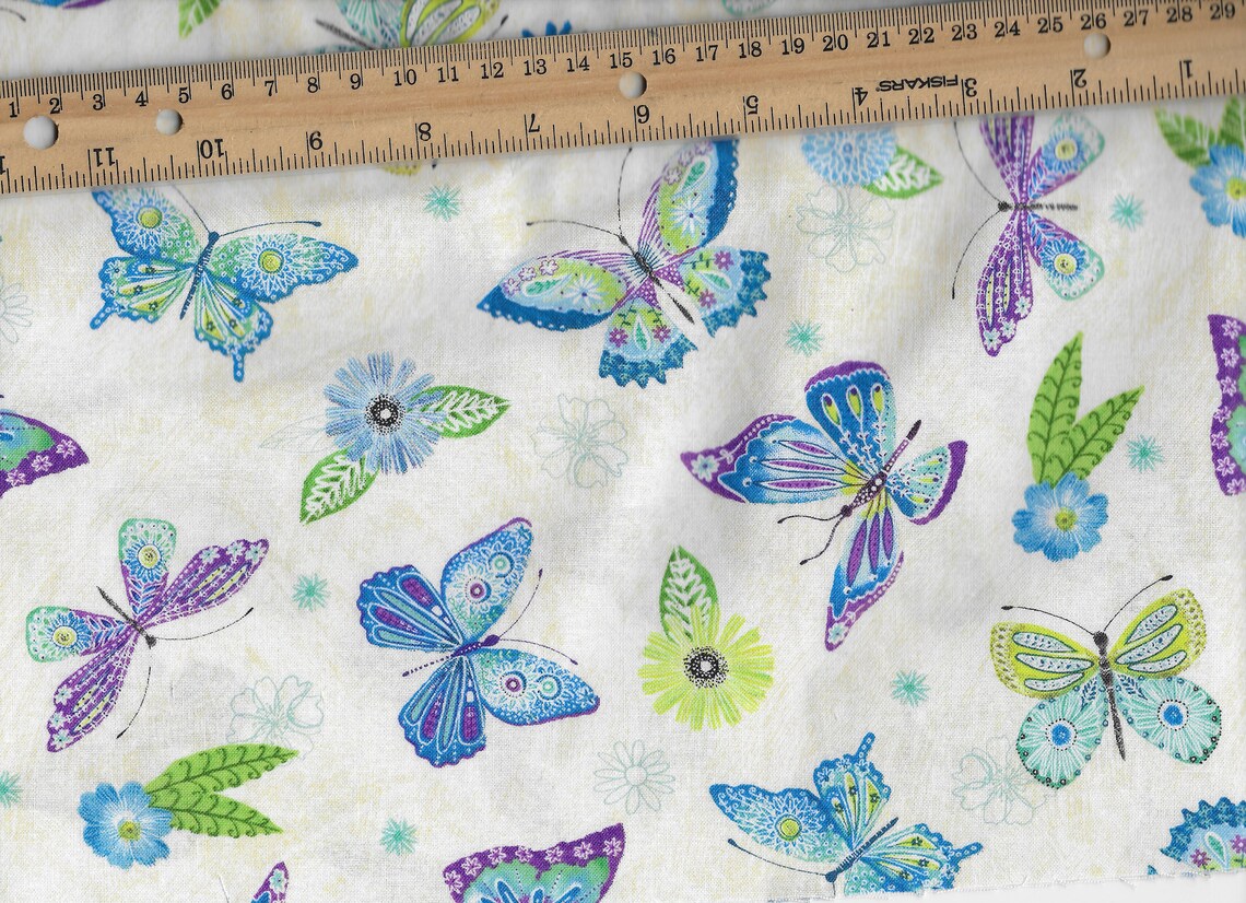 Butterfly Cotton Fabric | Etsy