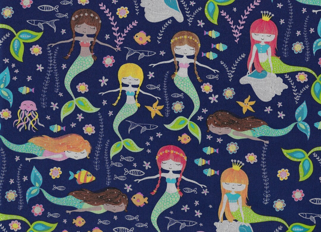 Mermaid Cotton Fabric - Etsy