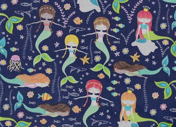 Mermaid Cotton Fabric - Etsy