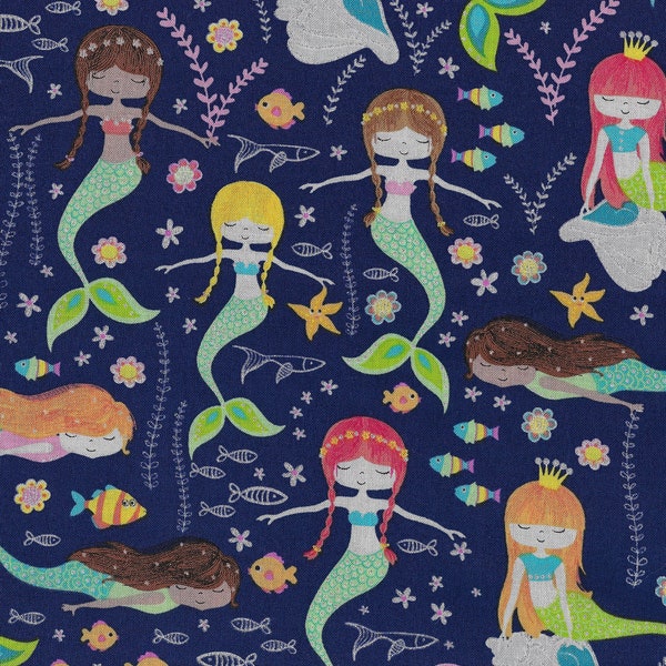 Flannel Mermaid Fabric - Etsy