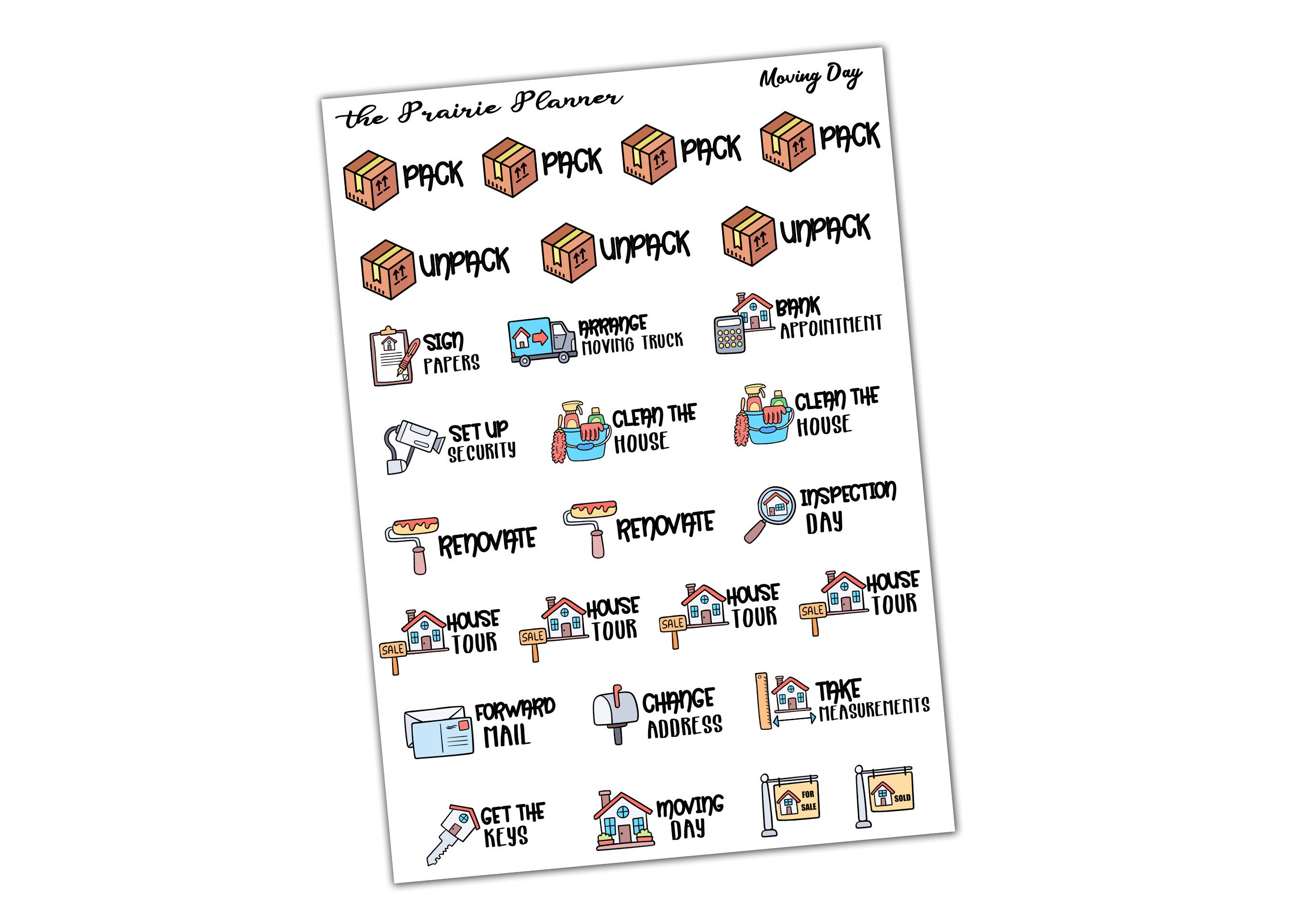 Moving Day Planner Stickers | Etsy