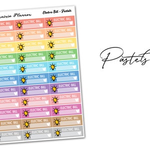 Electric Bill - Planner Stickers - Etsy