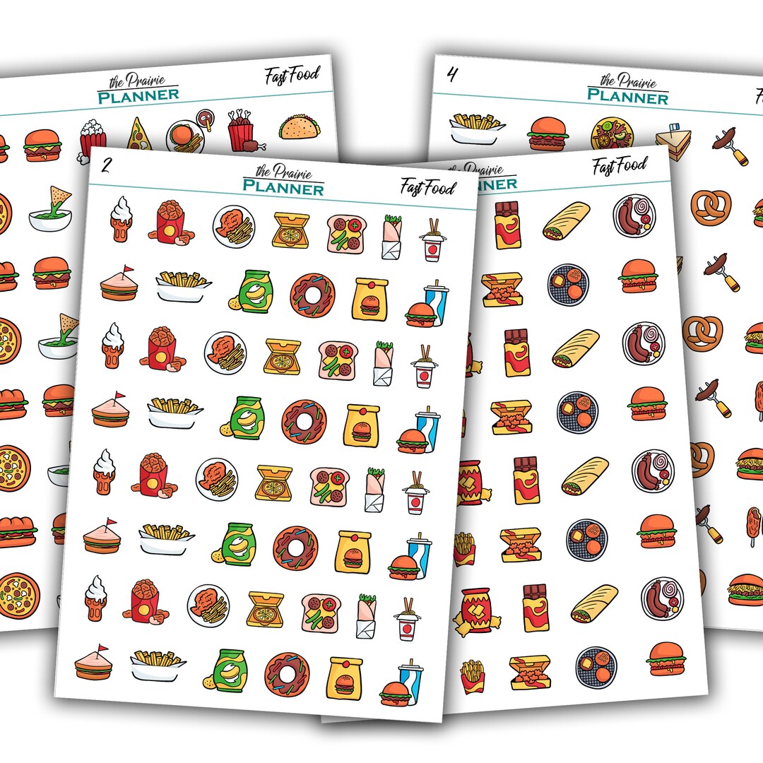 Fast Food Planner Stickers - Etsy