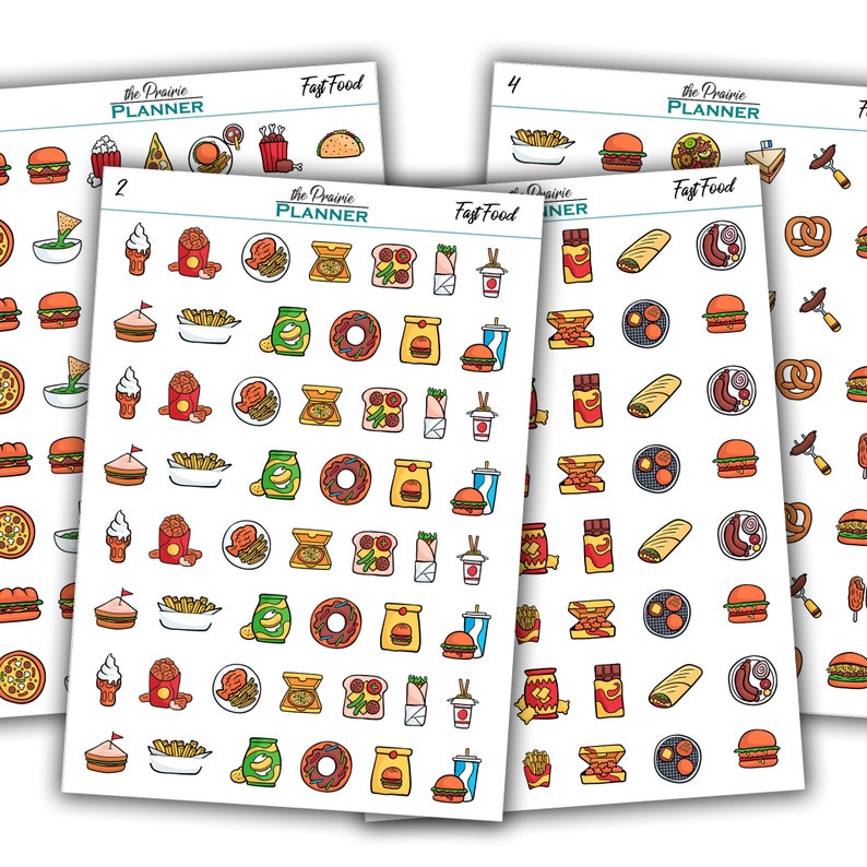 Fast Food Planner Stickers - Etsy