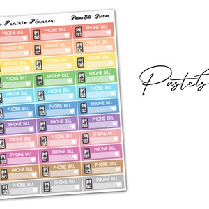 Phone Bill - Planner Stickers - Etsy