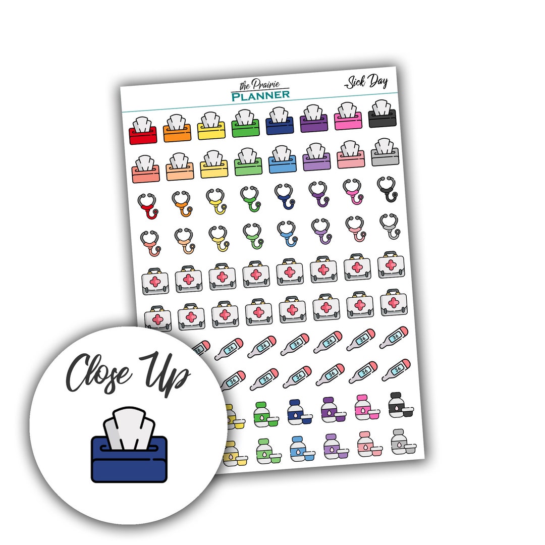 Sick Day - Planner Stickers - Etsy