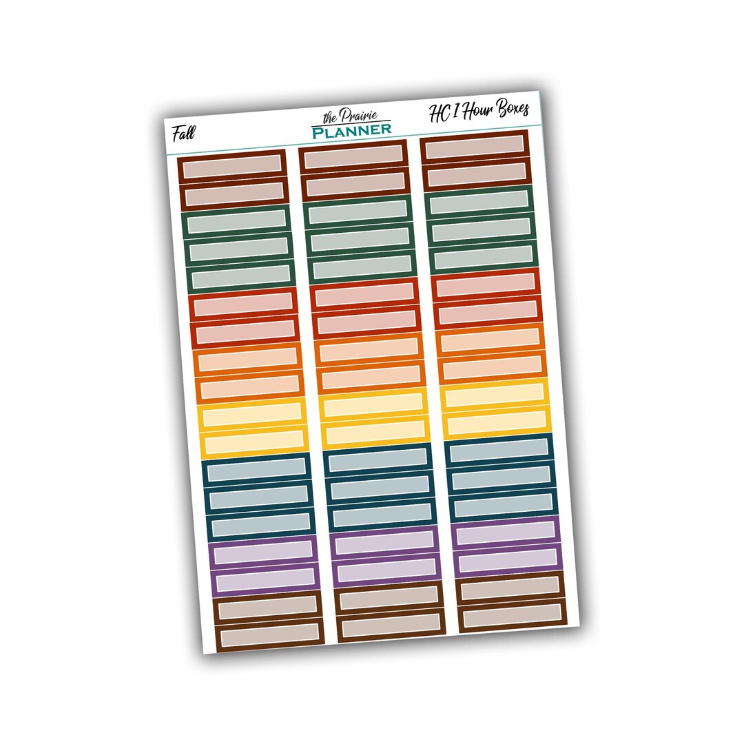 Hobo Cousin 1 Hour Boxes Fall Multi-colour Planner Stickers - Etsy