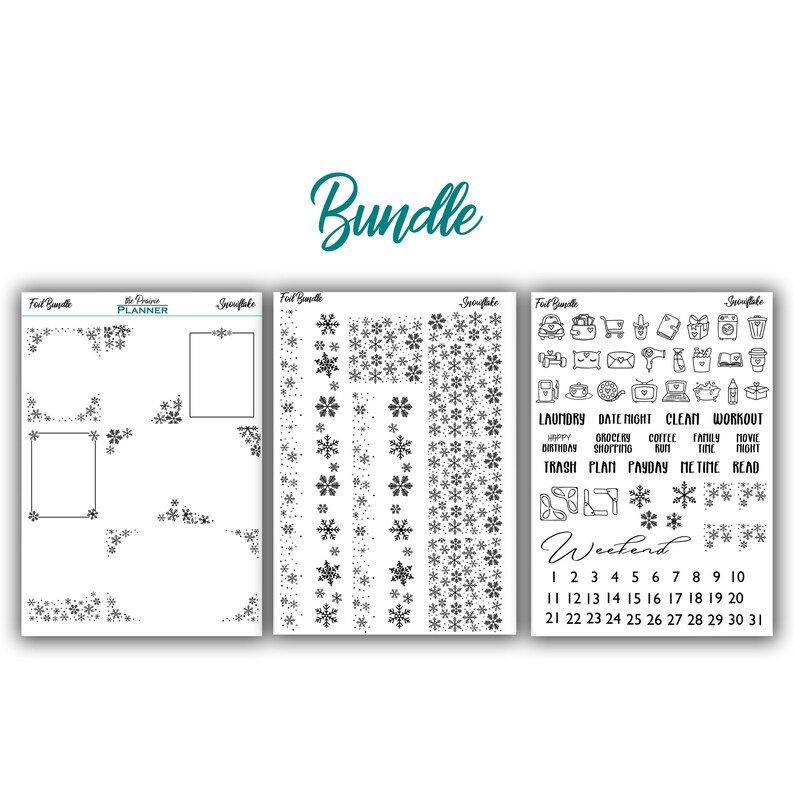 FOIL Snowflake Collection Planner Stickers - Etsy