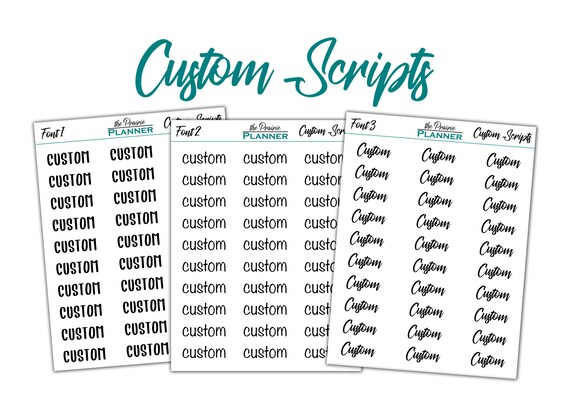 Custom Stickers Basic Font Custom Scripts Planner Stickers Paper & Party Supplies etna.com.pe