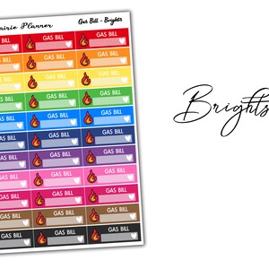 Gas Bill - Planner Stickers - Etsy