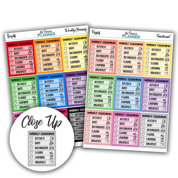 Cleaning Planner Stickers - Etsy