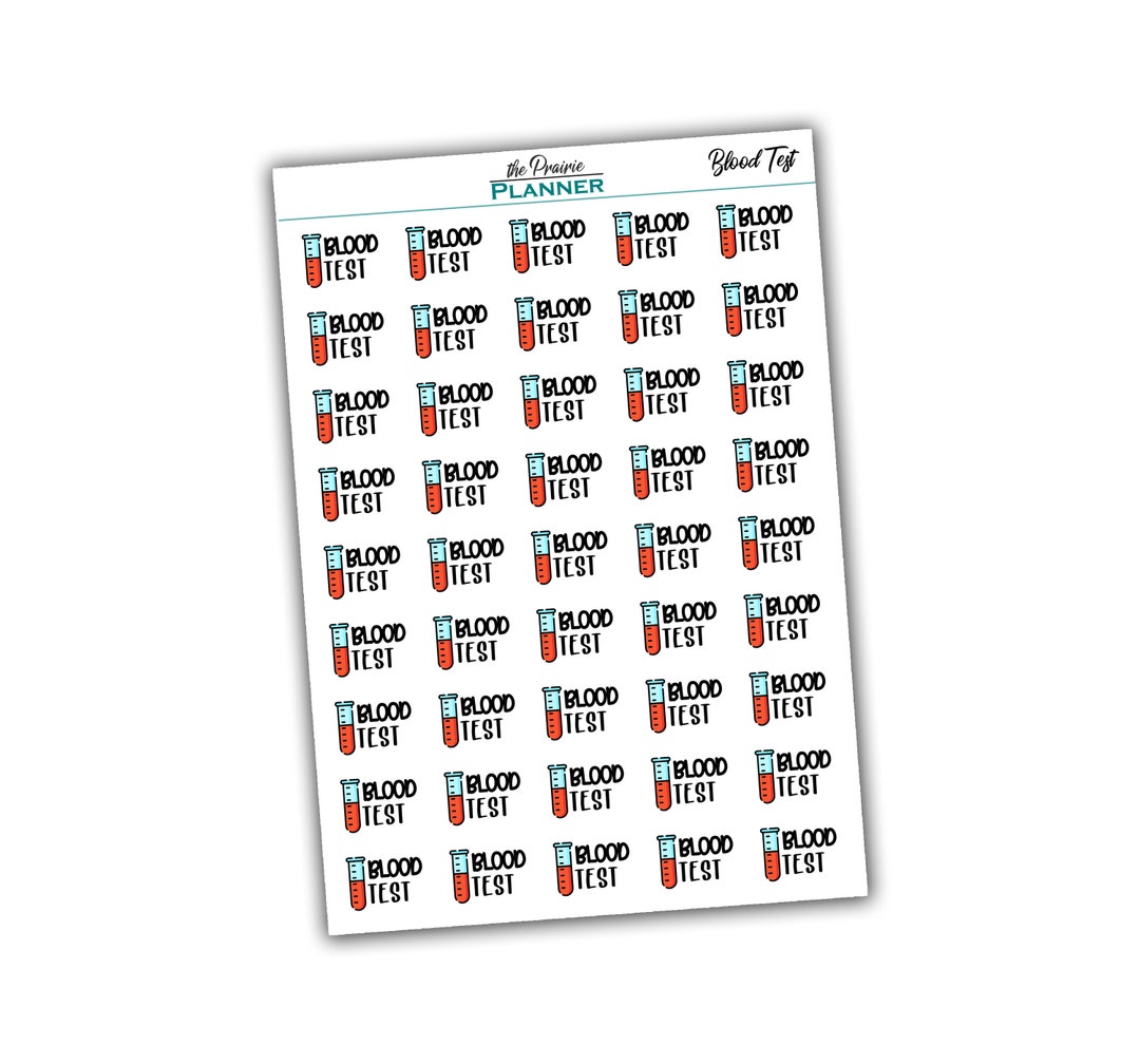 Blood Test Planner Stickers - Etsy