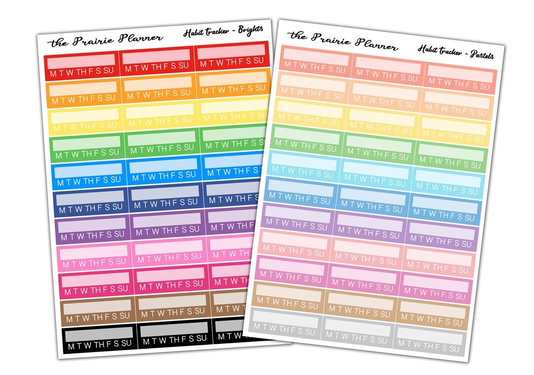 Habit Tracker - Planner Stickers - Etsy