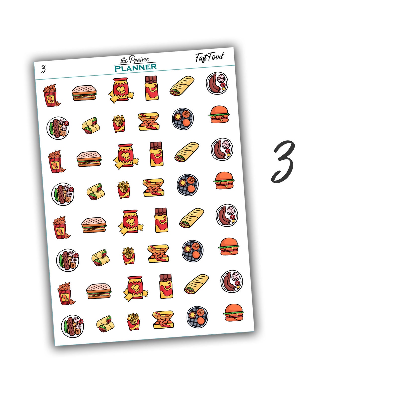 Fast Food Planner Stickers - Etsy