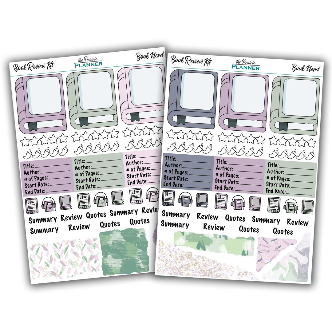 Book Review Kit - Book Nerd - Etsy
