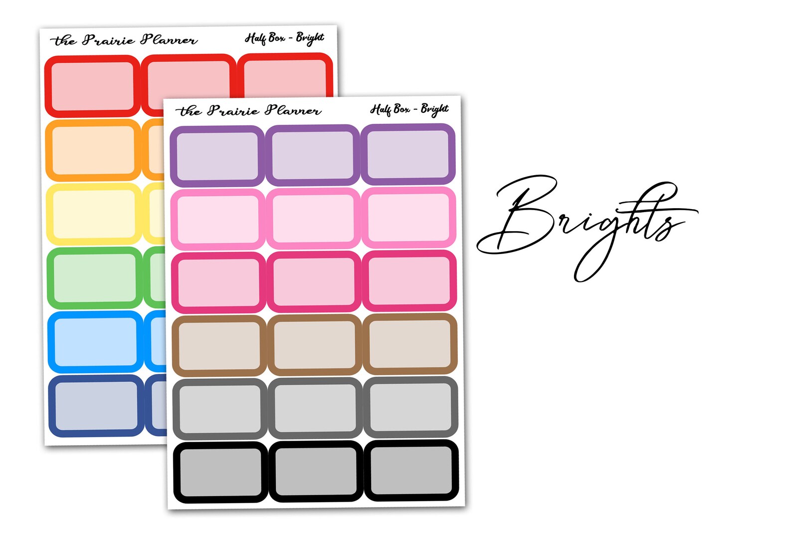 Half Boxes Planner Stickers - Etsy