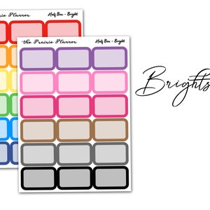 Half Boxes - Planner Stickers - Etsy