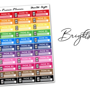 Phone Bill - Planner Stickers - Etsy
