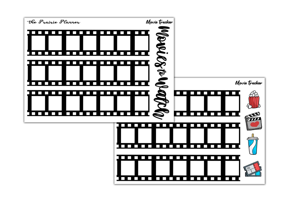 Movie Tracker Planner Stickers - Etsy