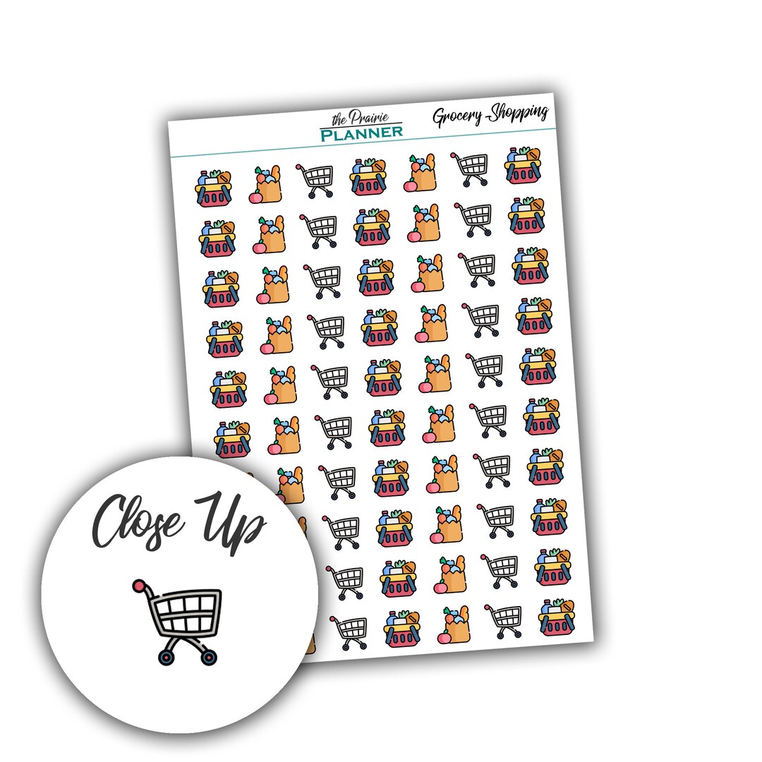 Grocery Shopping - Planner Stickers - Etsy