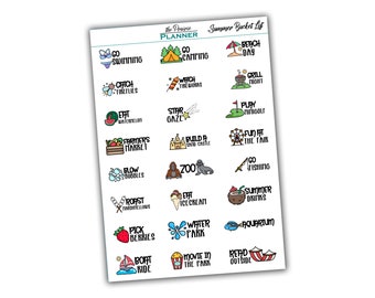 Summer Bucket List Planner Stickers - Etsy