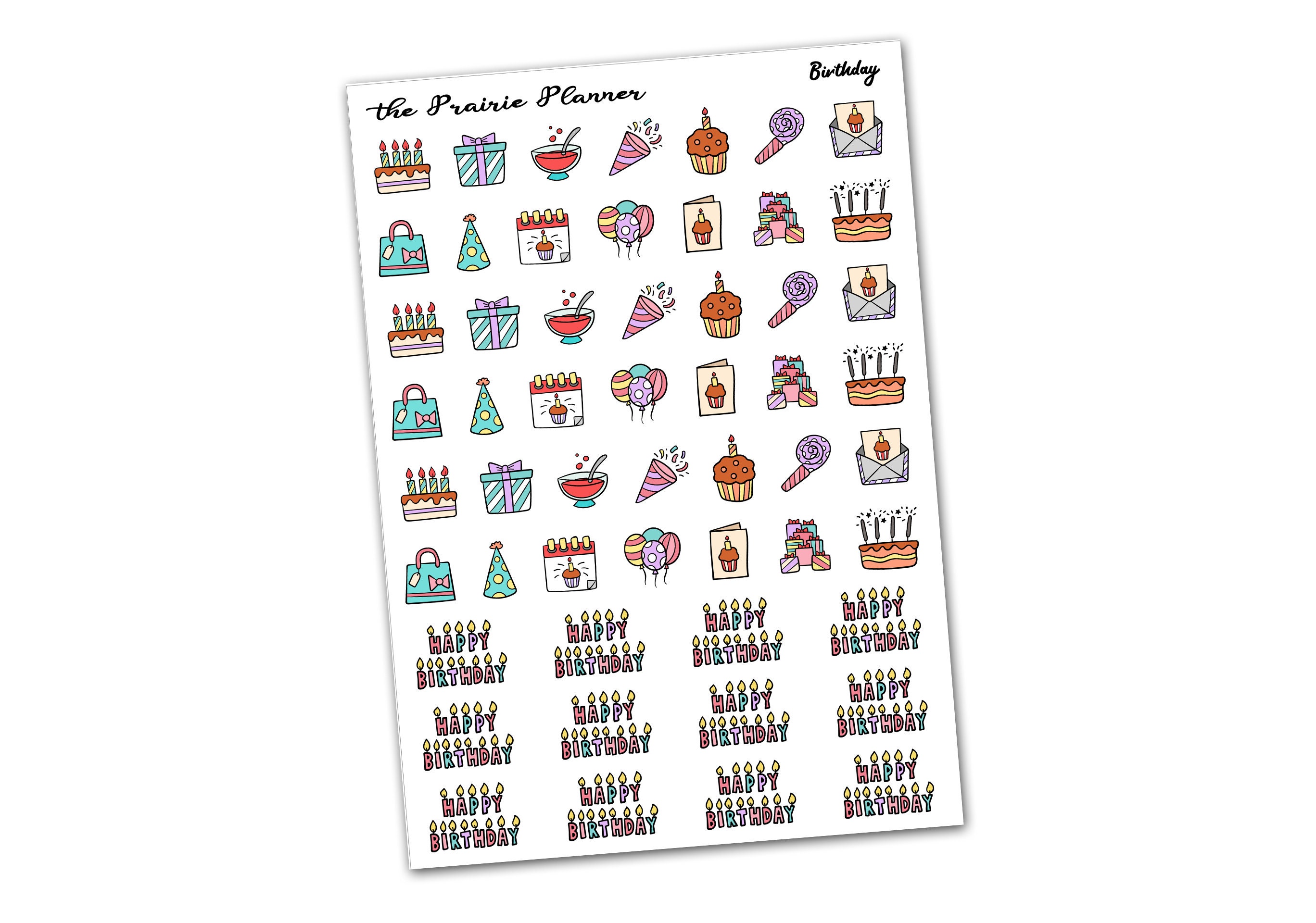 Birthday Planner Stickers | Etsy