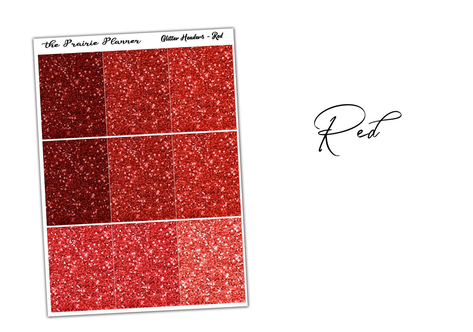 Glitter Headers DIGITAL TEXTURE Planner Stickers | Etsy