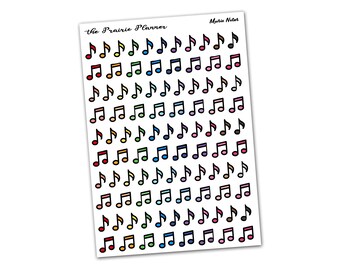 1372music Notes Practice Reminder Planner Stickers. - Etsy