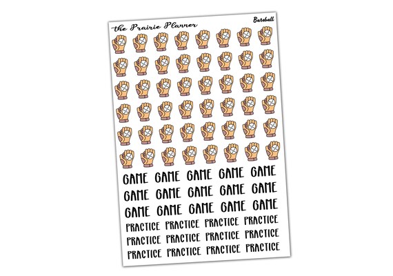 Baseball Practice/game Planner Stickers | Etsy