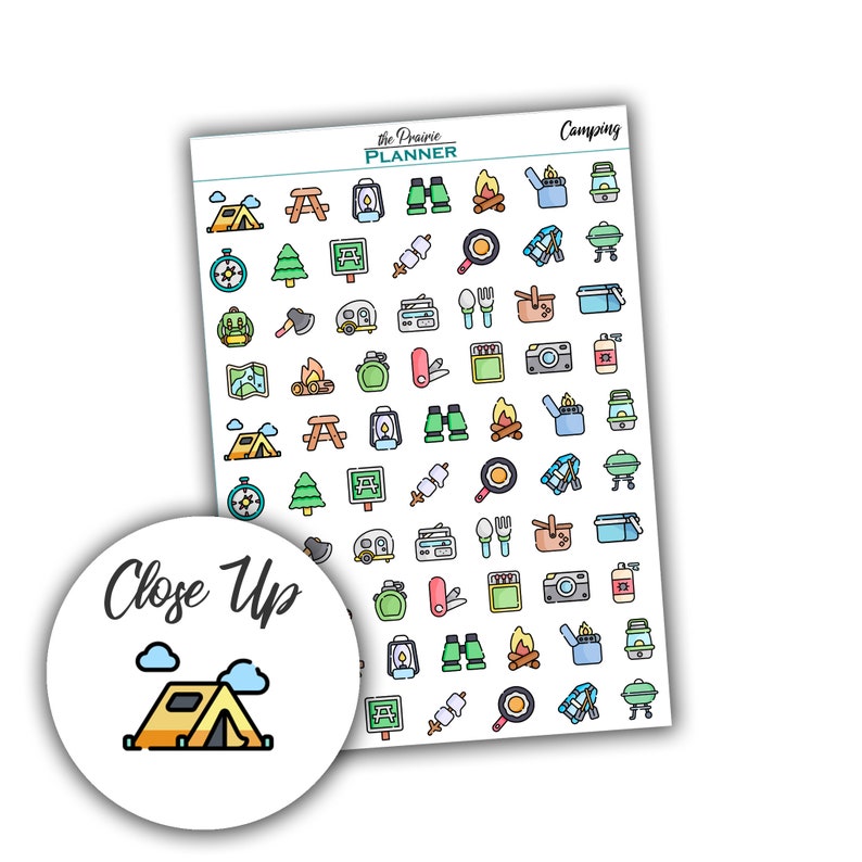 Camping - Planner Stickers - Etsy