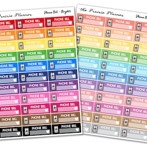 Phone Bill - Planner Stickers - Etsy