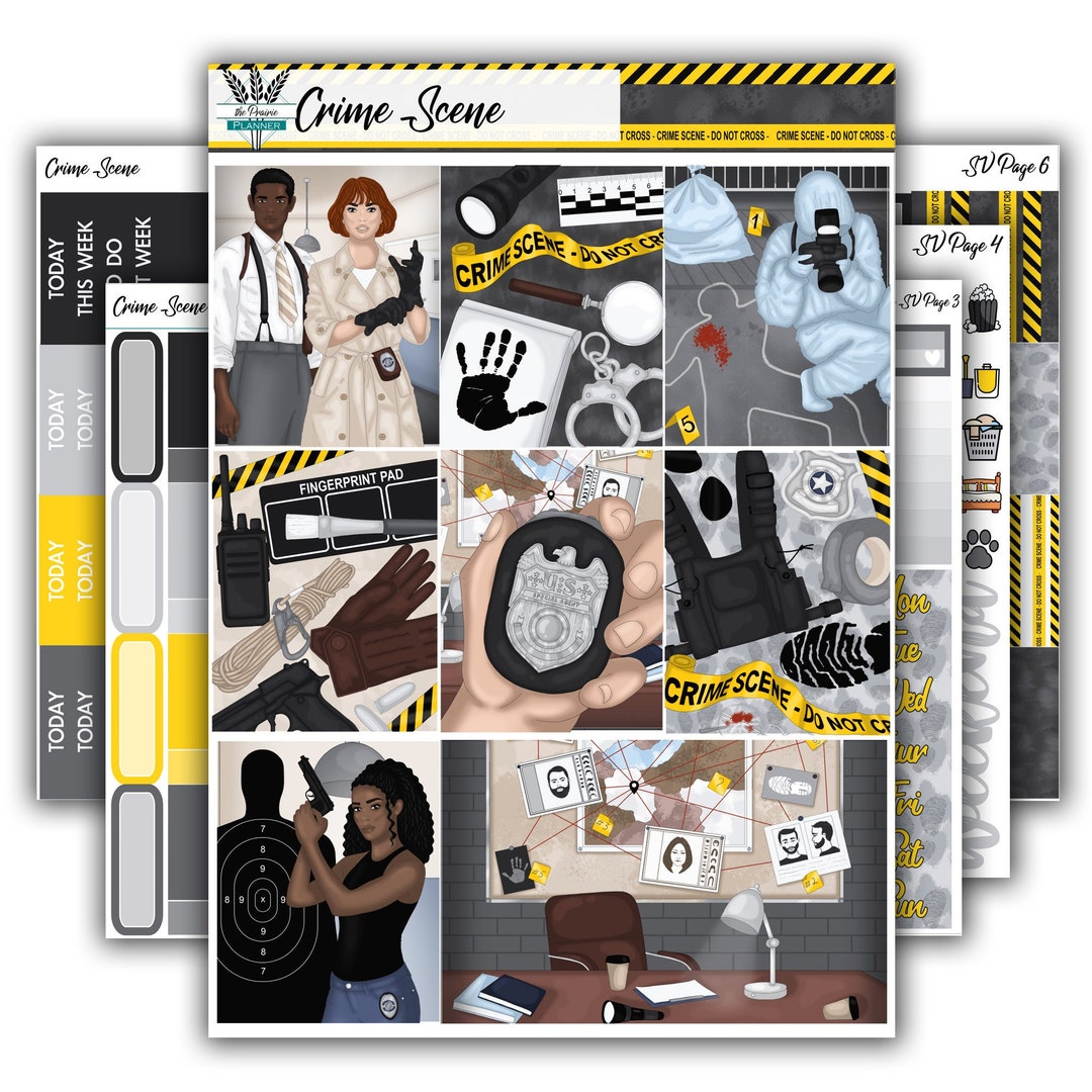 Crime Scene Weekly Planner Kit - Etsy
