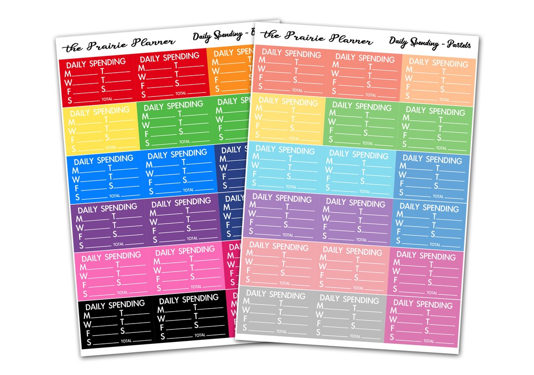 Daily Spending Planner Stickers - Etsy