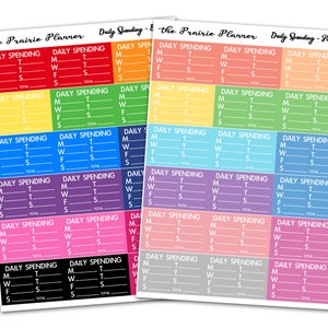 Daily Spending Planner Stickers - Etsy