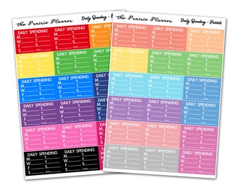 8 Cute Full Box Daily Spending/budget/money/practical Planner Stickers ...