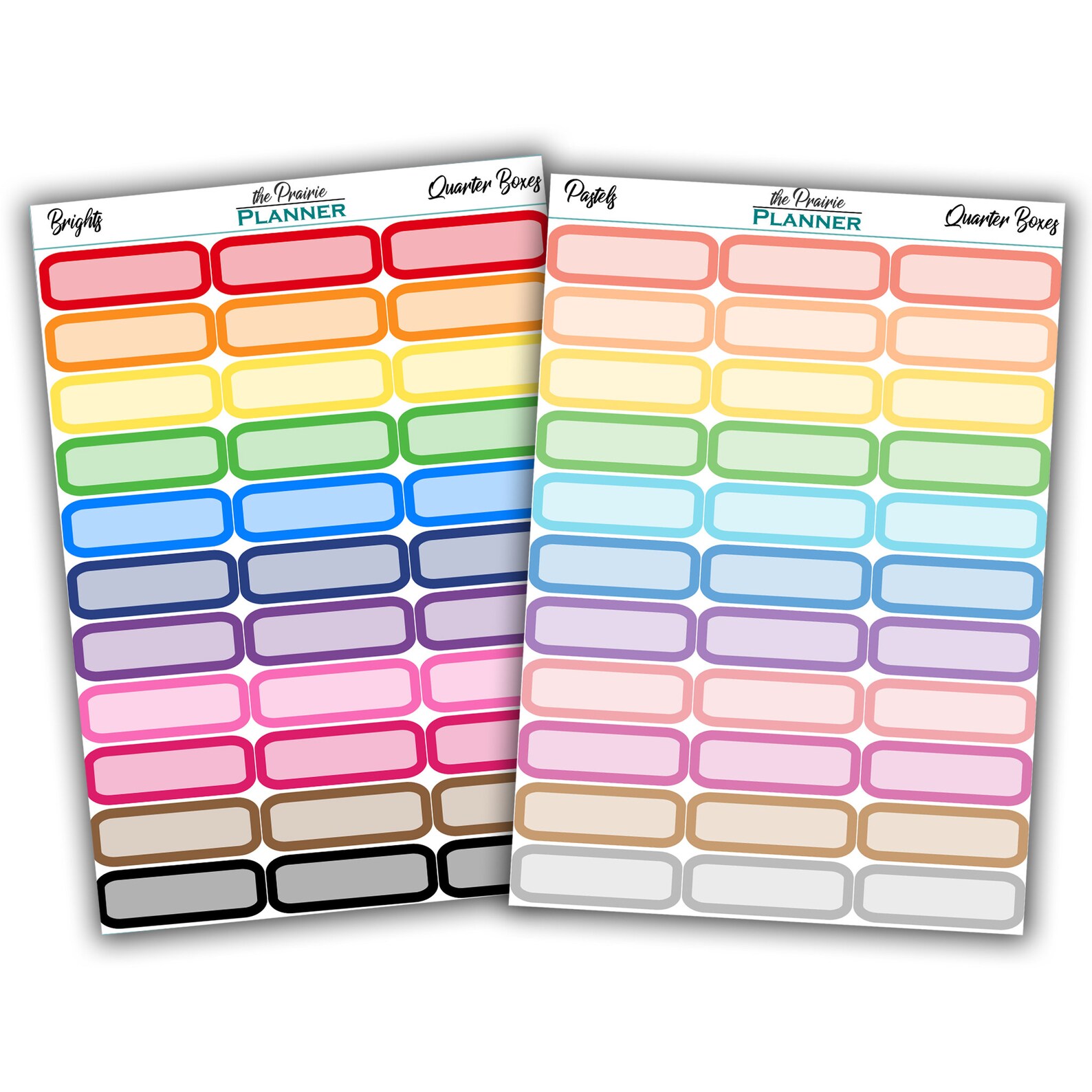 Quarter Boxes - Planner Stickers - Etsy