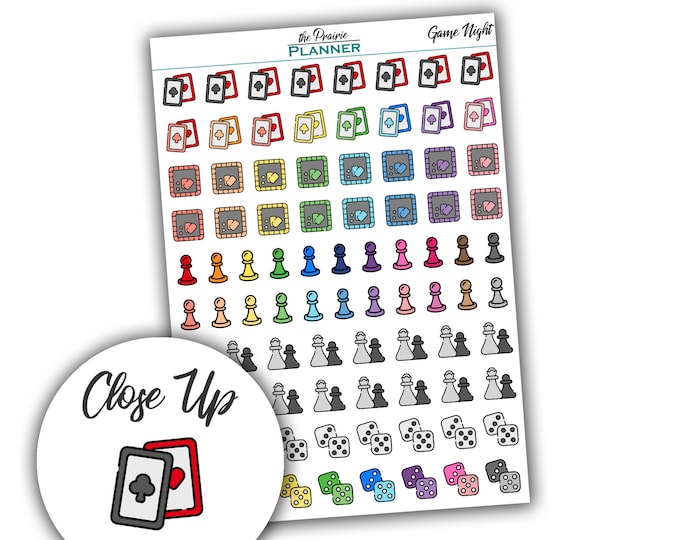 Game Night Stickers - Board Games Stickers- Family Night Stickers ...