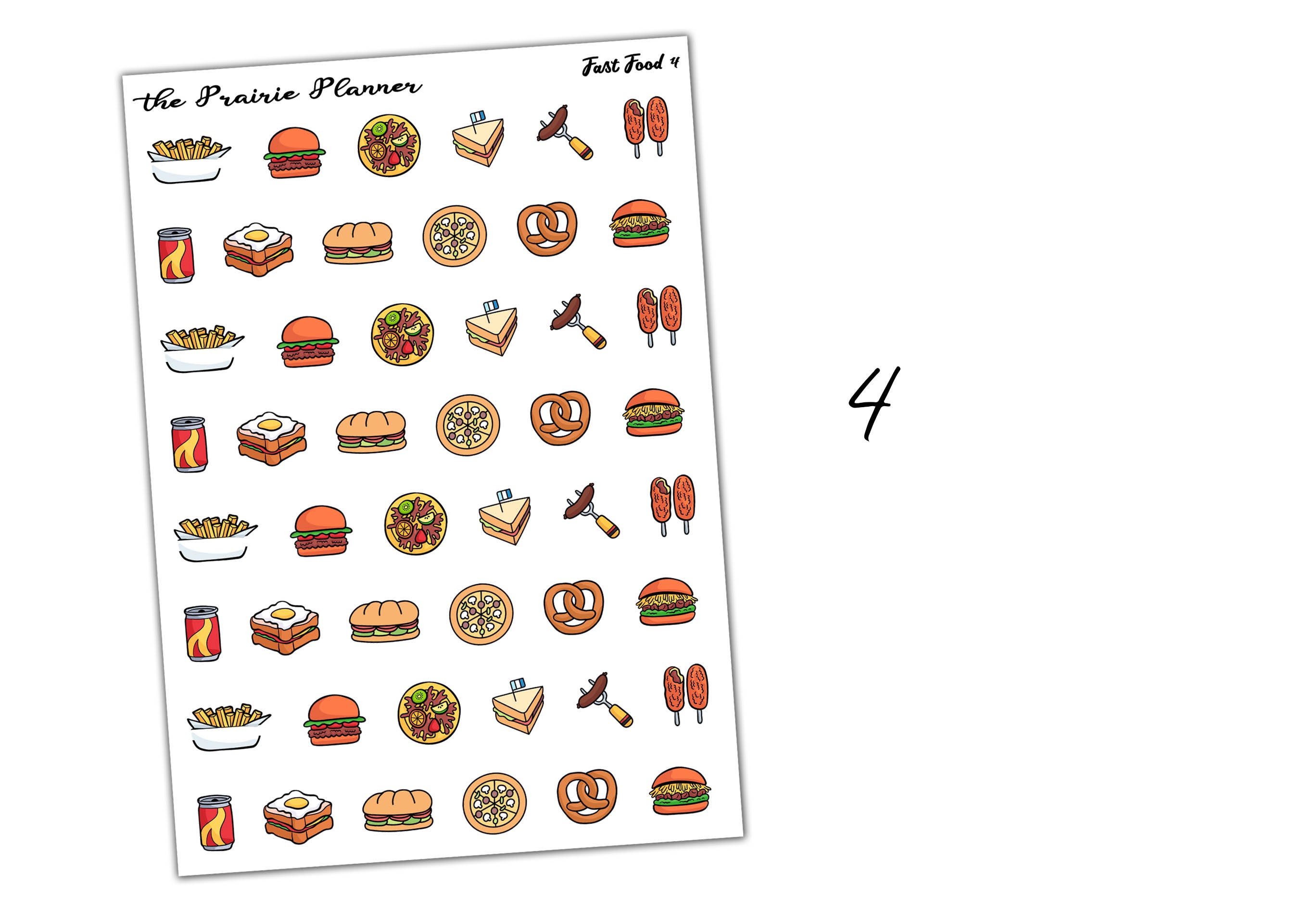 Fast Food Planner Stickers | Etsy