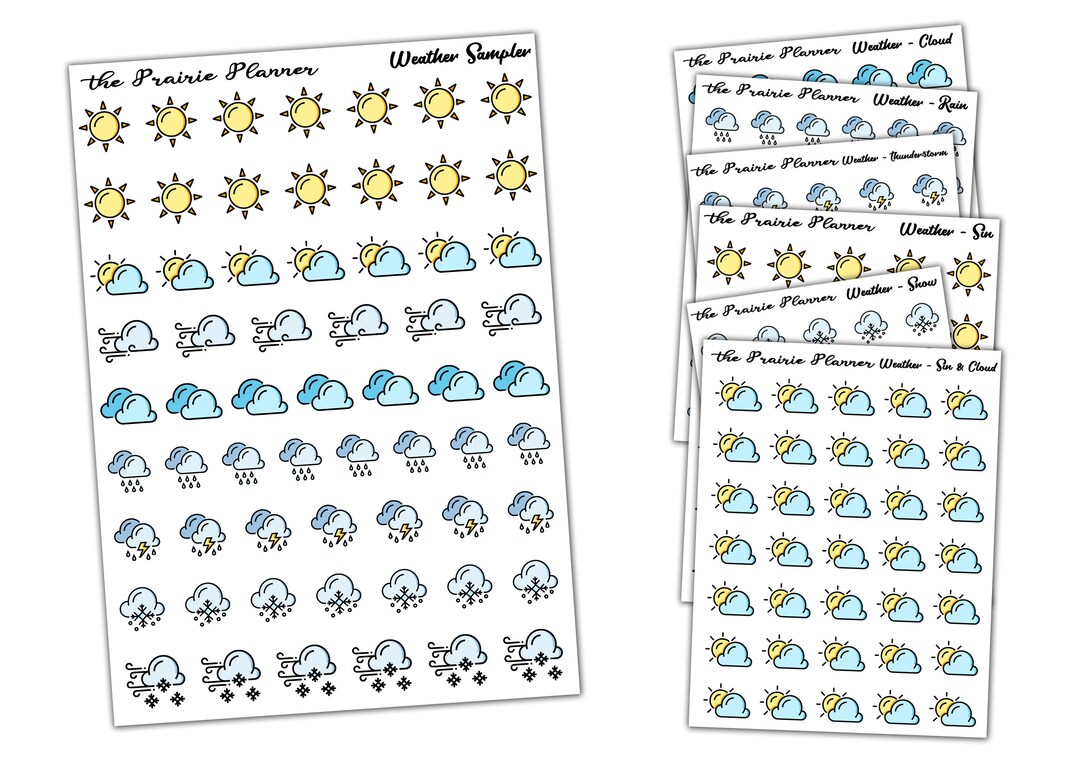 Weather - Planner Stickers - Etsy