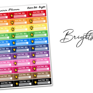 Electric Bill - Planner Stickers - Etsy