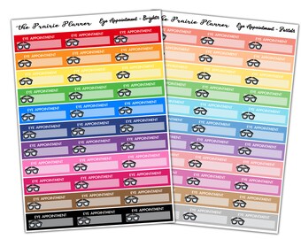 Eye Appointment Stickers Eye Doctor Stickers Optometrist Optometry Eye ...