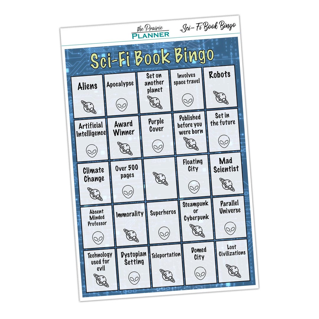 Sci-fi Book Bingo - Planner Stickers - Etsy